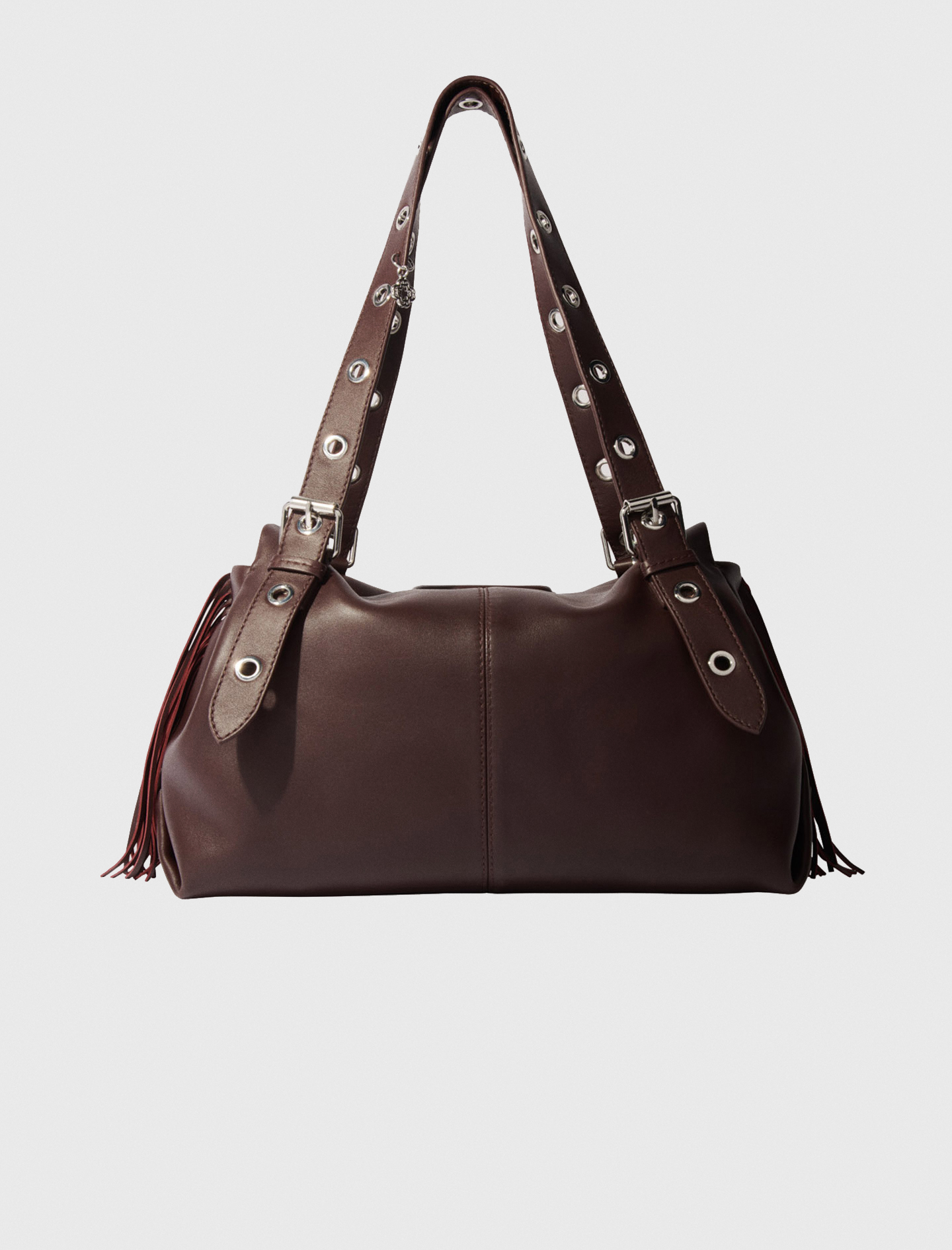 Plain leather Miss M XL bag Burgundy for Women | Maje