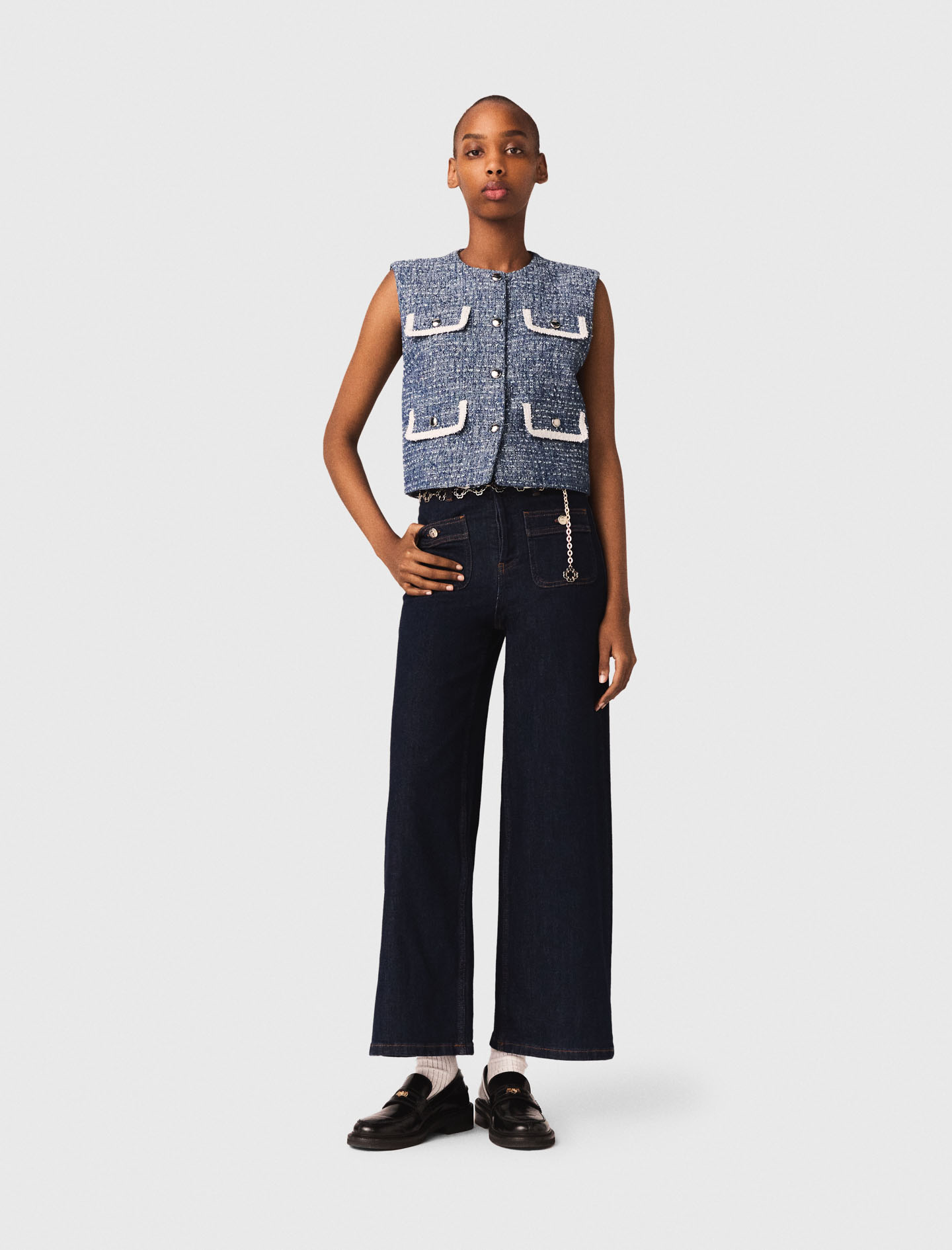 Tweed jacket Blue for Women | Maje