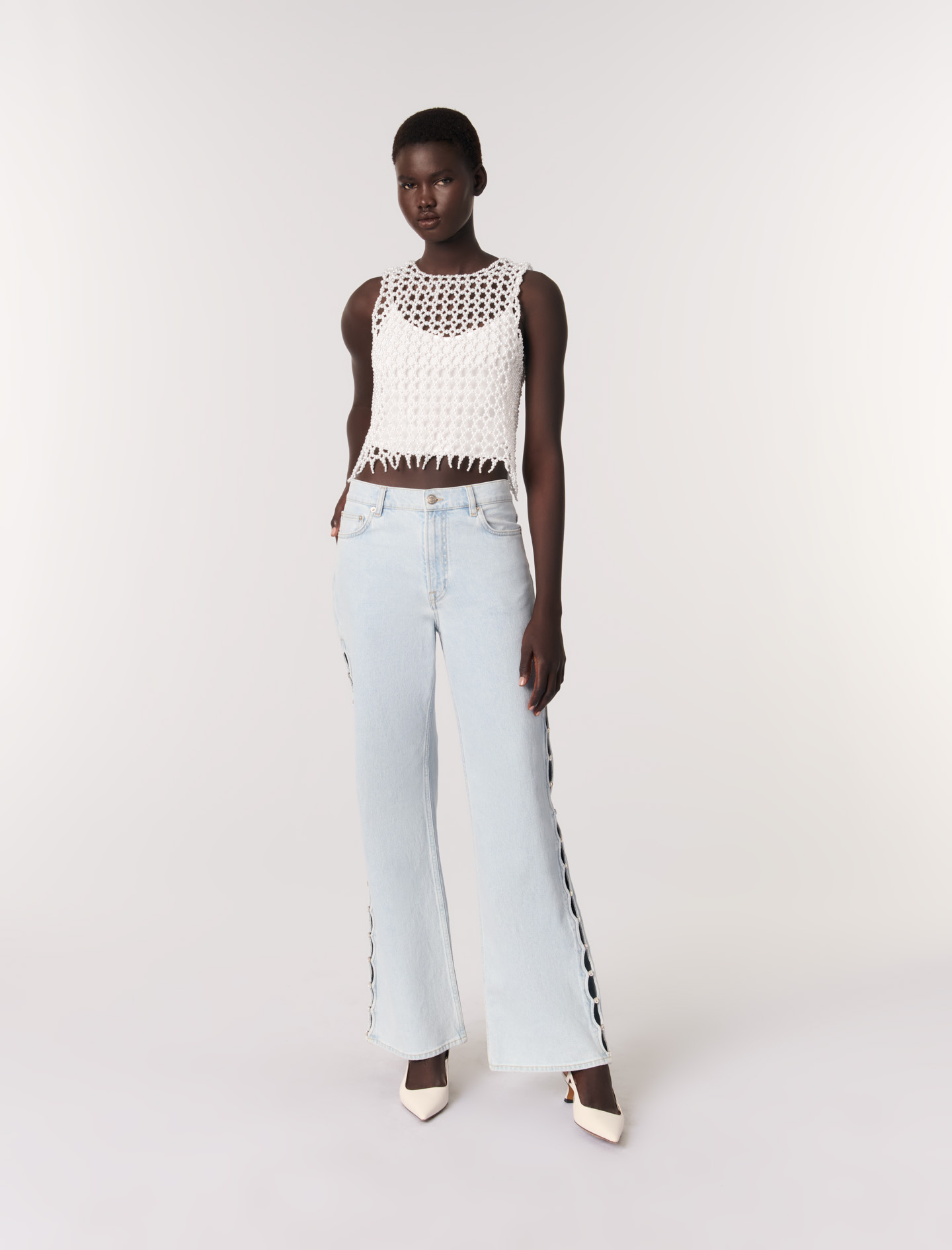 Beaded top White for Women | Maje