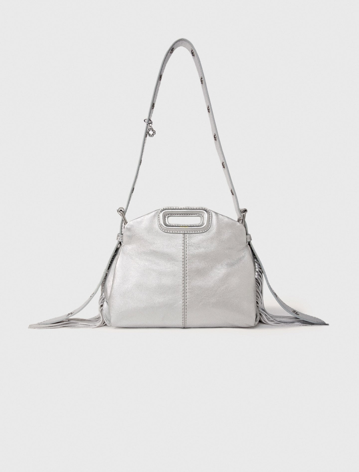 Miss M mini metallic leather bag Black / Gray for Women | Maje